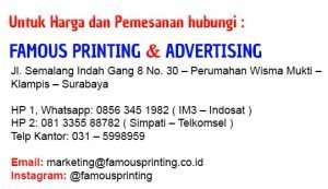 Cetak Kartu Nama Berkualitas di Famous Printing Surabaya